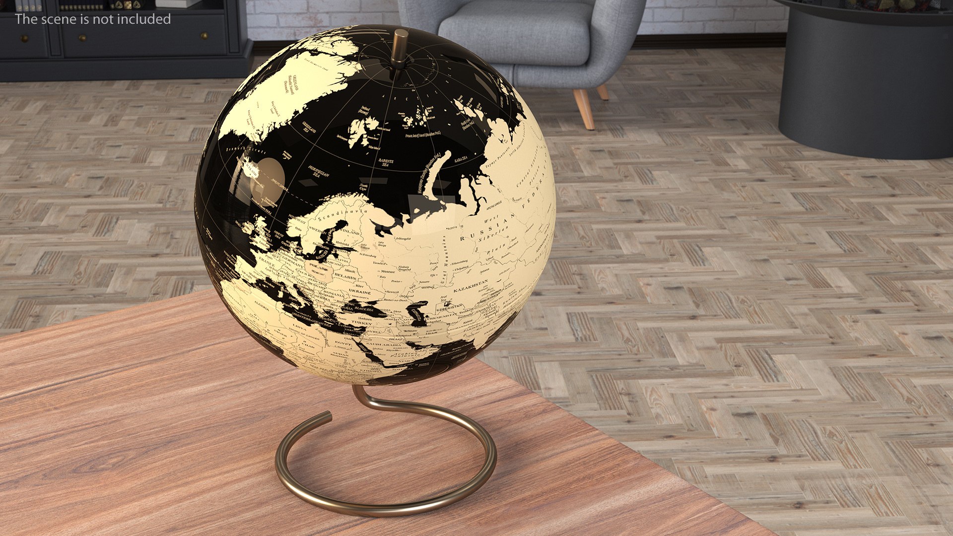 World Globe Metallic Bronze 3D Model - TurboSquid 2109206