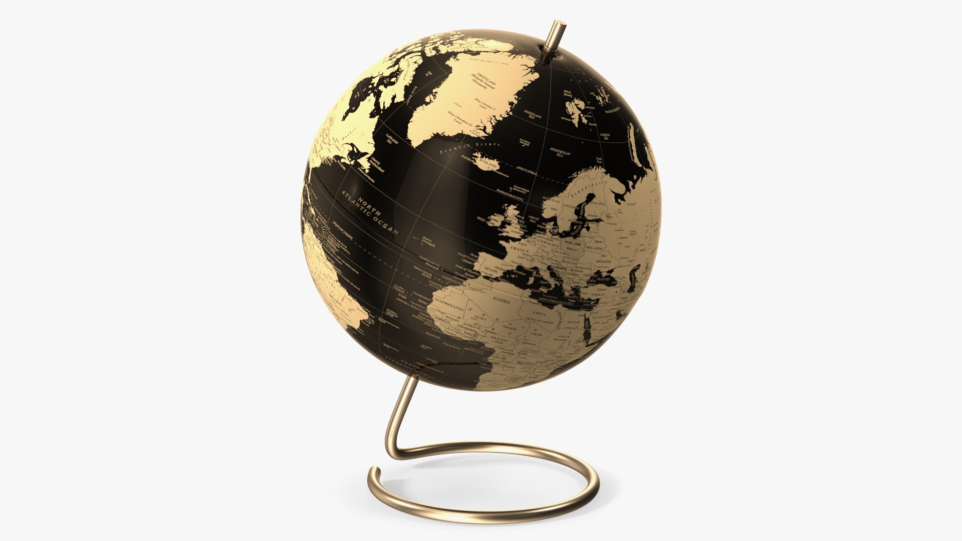 World Globe Metallic Bronze 3D Model - TurboSquid 2109206
