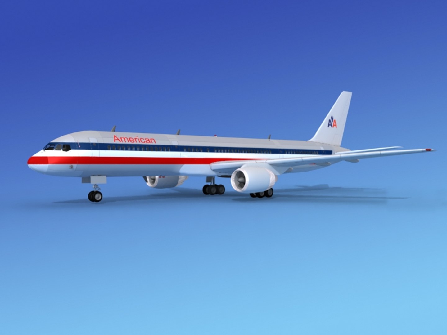 airline boeing 757 757-200 3d model