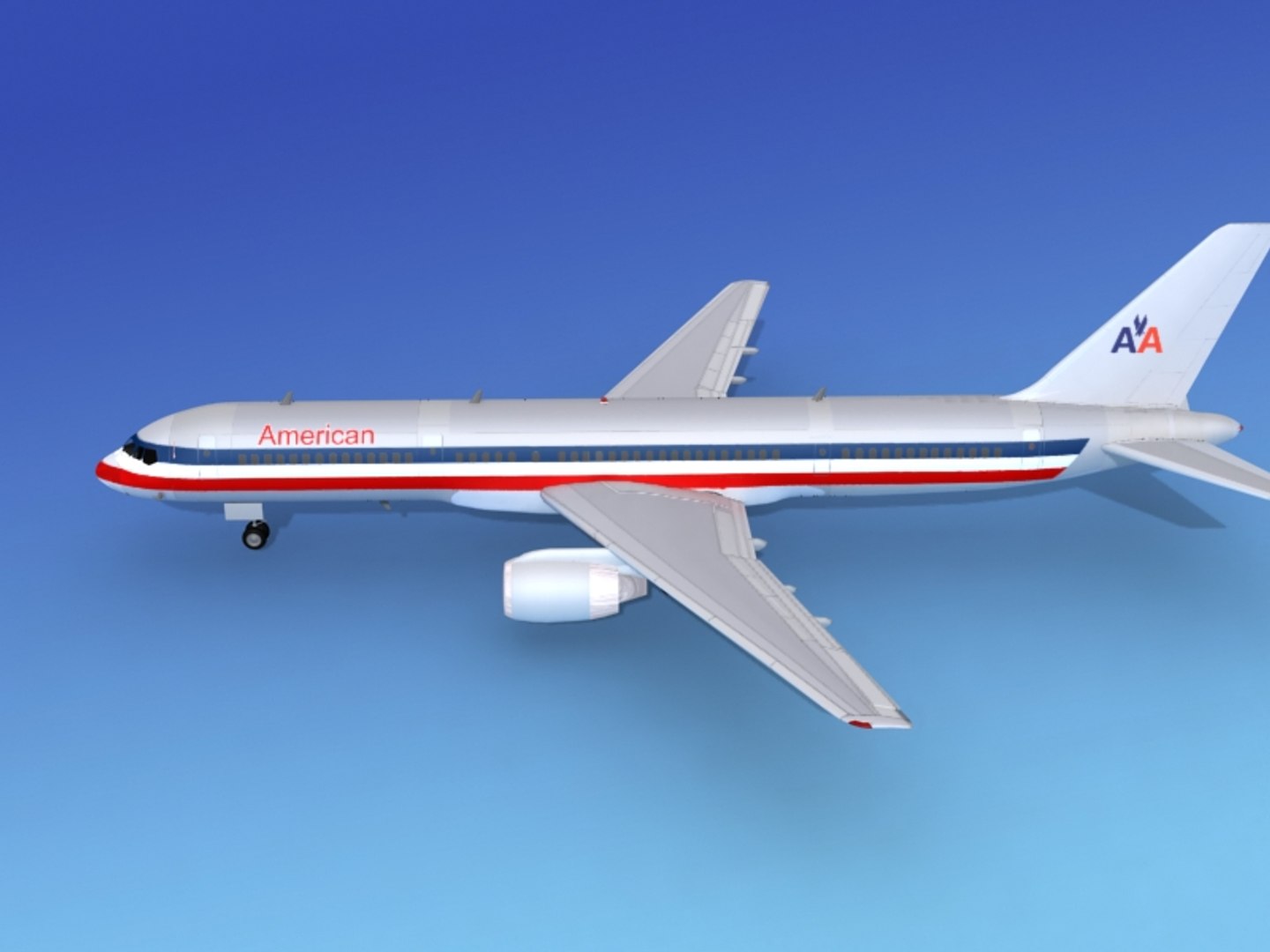 airline boeing 757 757-200 3d model