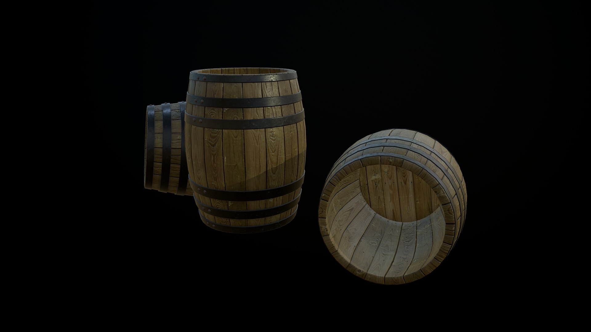 Wooden Open Barrel 3D Model - TurboSquid 1715253
