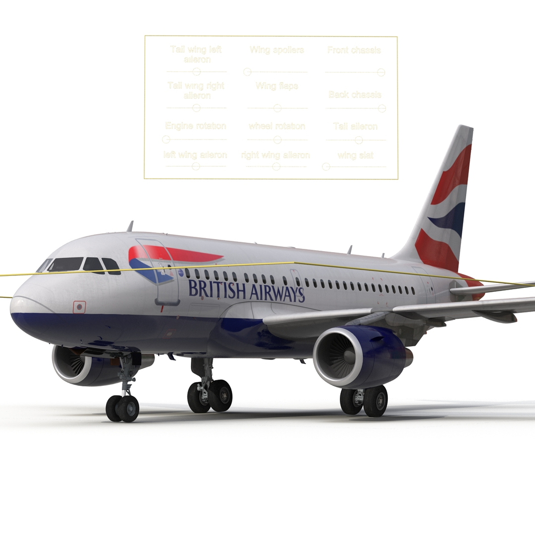 airbus a318 british airways 3d model