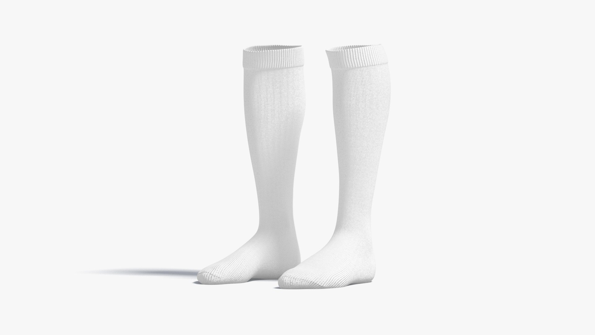 3D White Knee High Socks - Fabric Sox Pair - TurboSquid 1967879