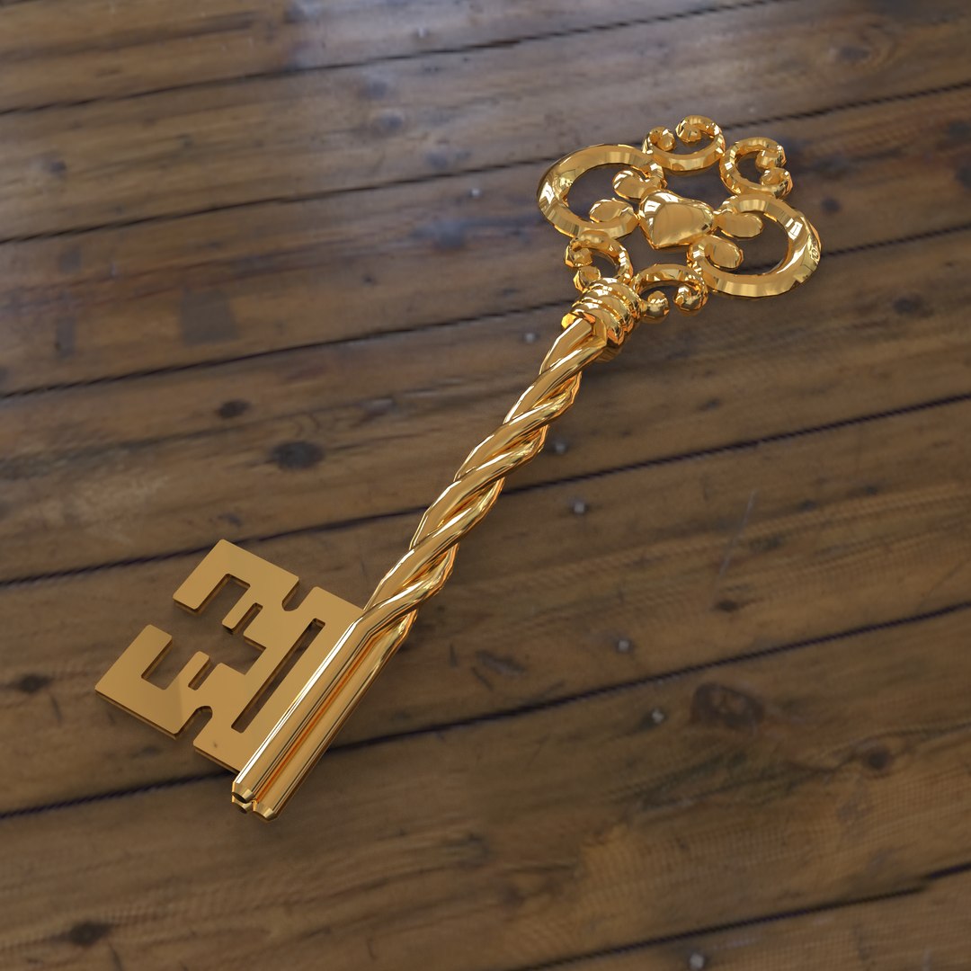 Gold Dimond Key 3D Model - TurboSquid 1773162