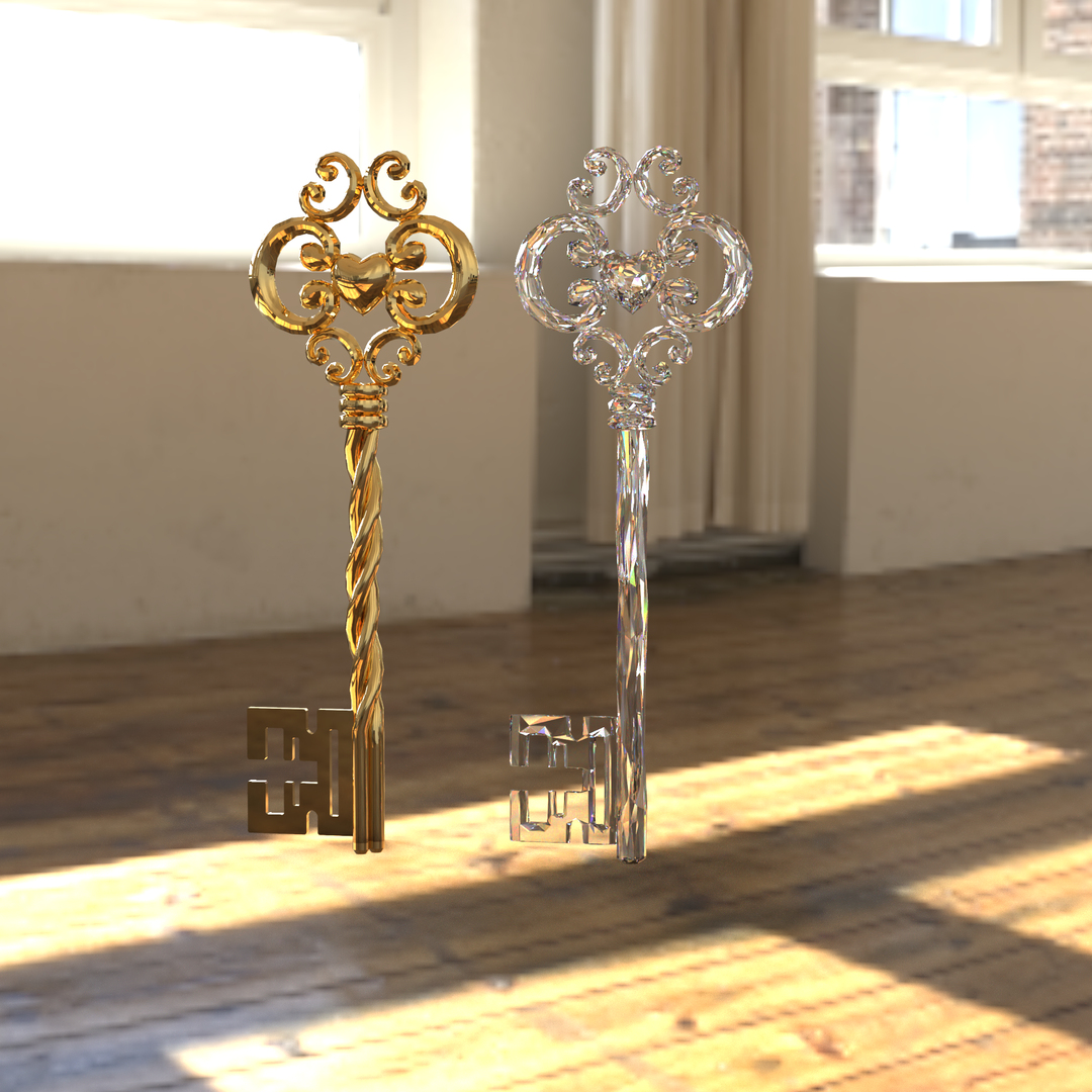 Gold Dimond Key 3D Model - TurboSquid 1773162