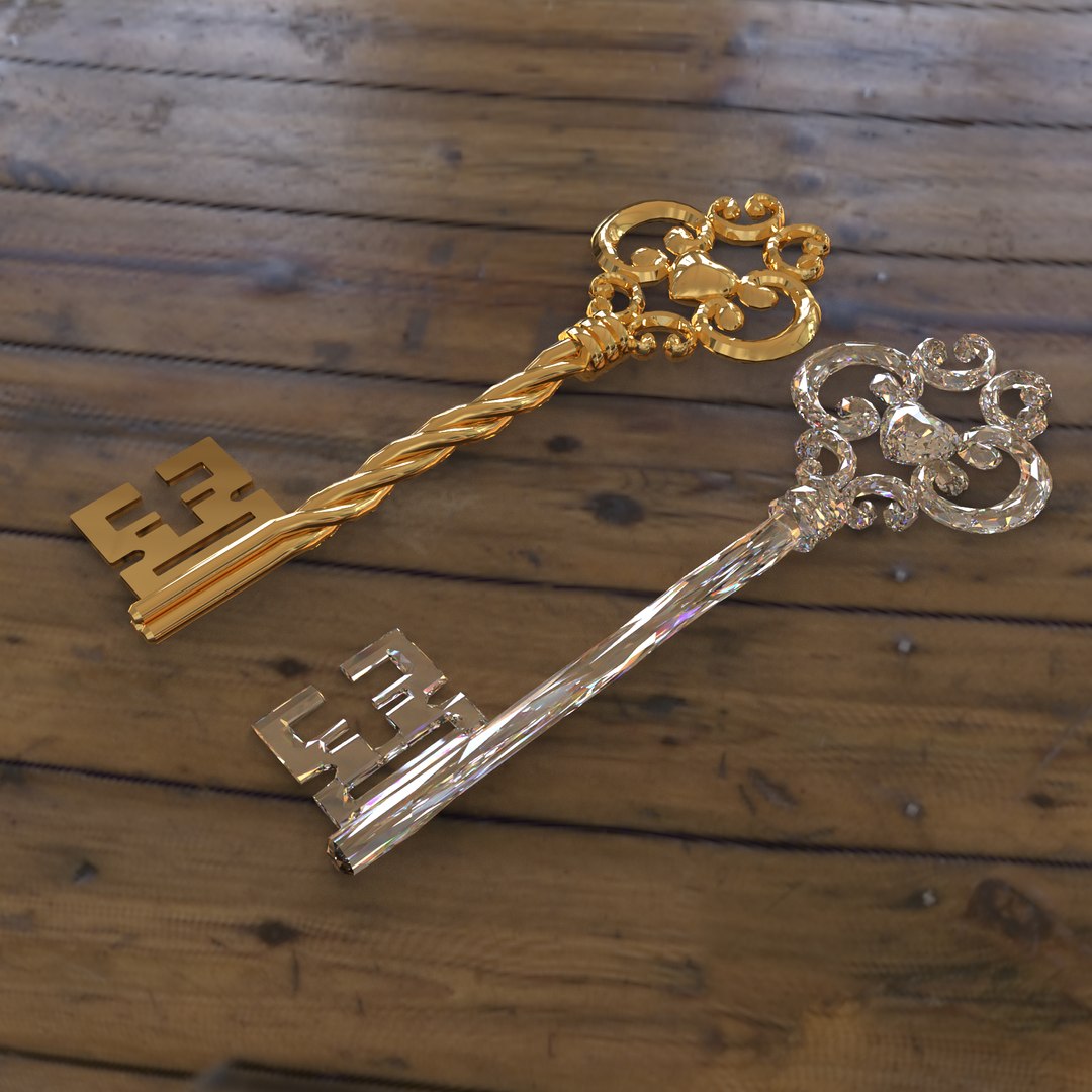 Gold Dimond Key 3D Model - TurboSquid 1773162
