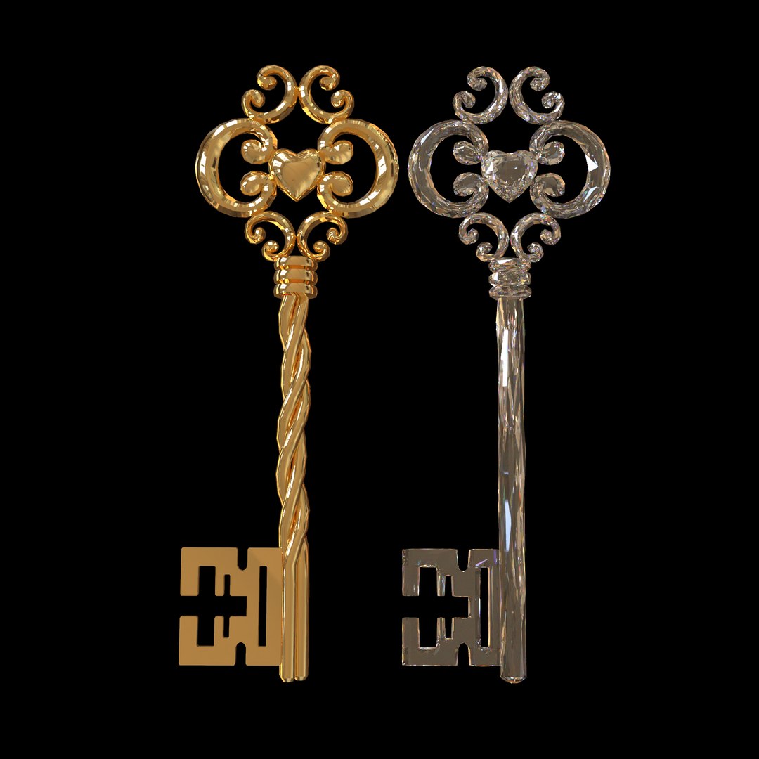 Gold Dimond Key 3D Model - TurboSquid 1773162