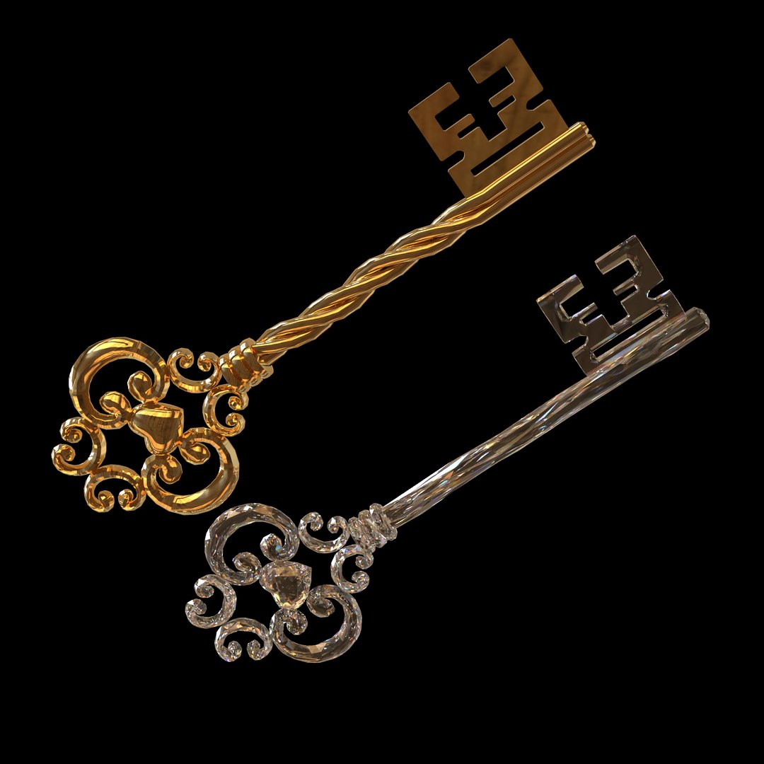 Gold Dimond Key 3D Model - TurboSquid 1773162