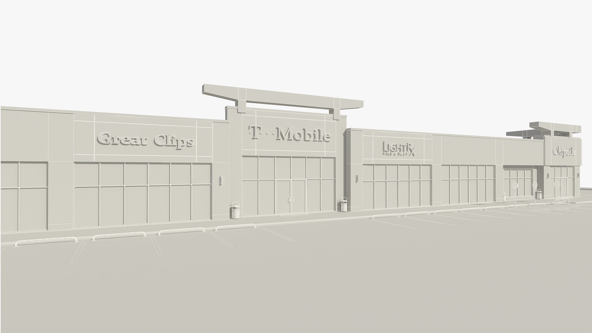 Retail Store Building 3D Model - TurboSquid 1970226
