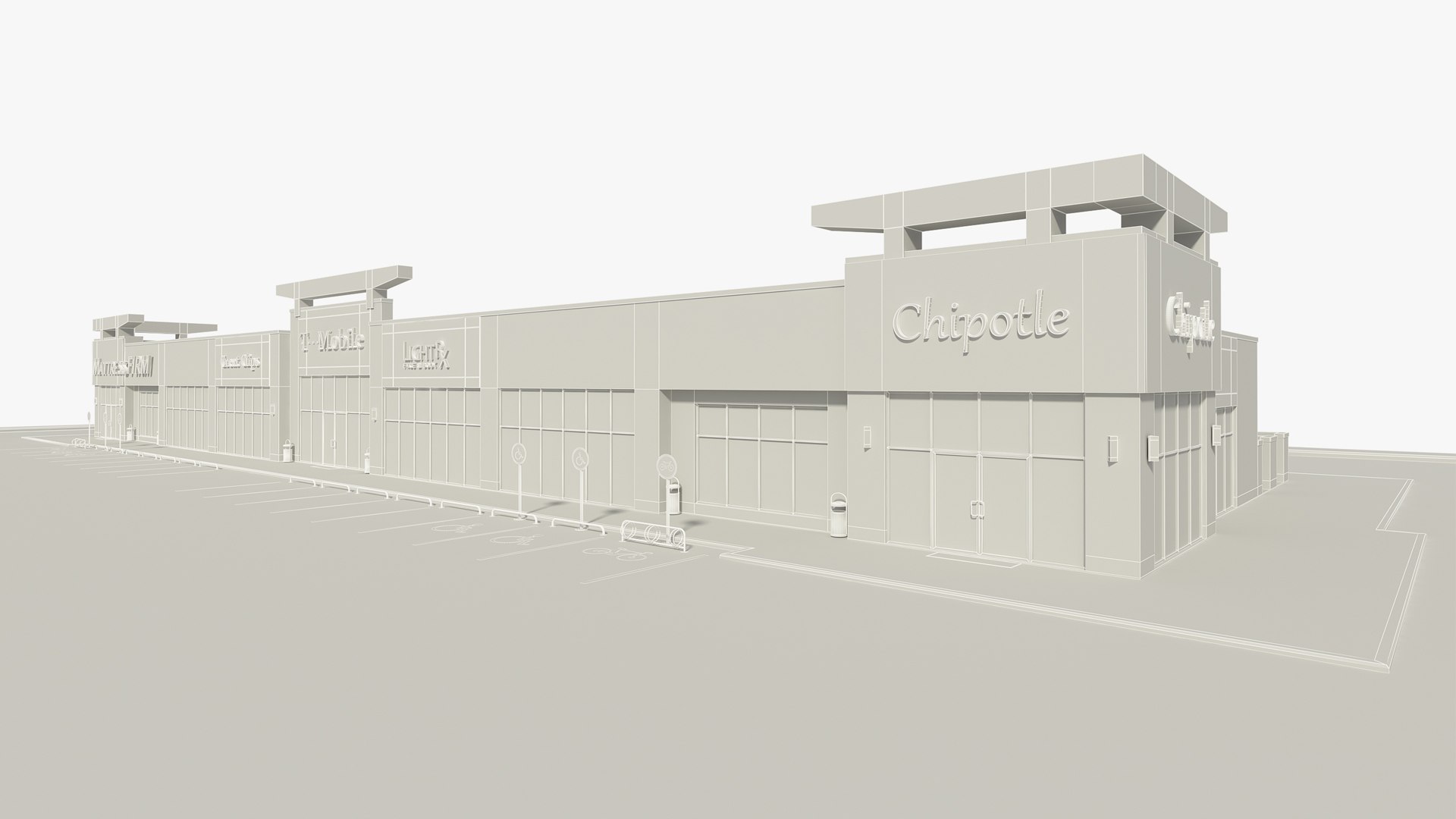 Retail Store Building 3D Model - TurboSquid 1970226