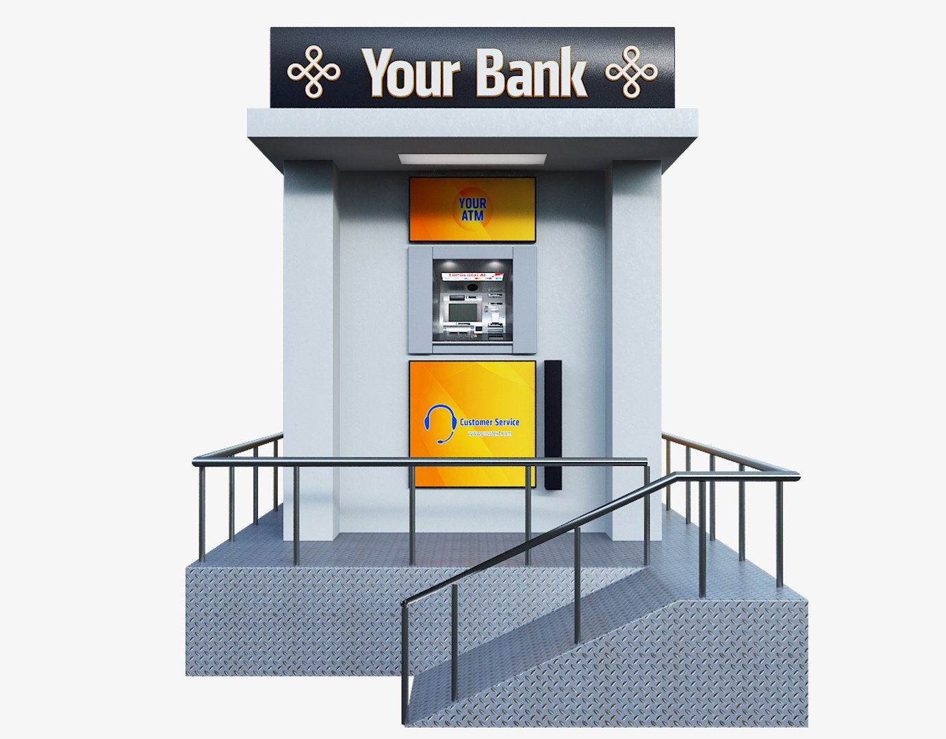 3d Model Of Atm Machine