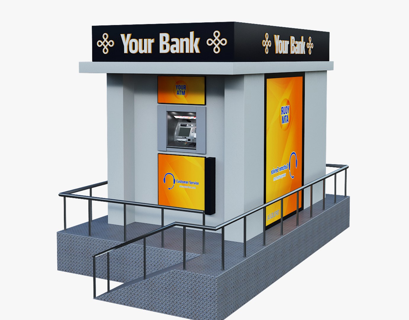 3d Model Of Atm Machine