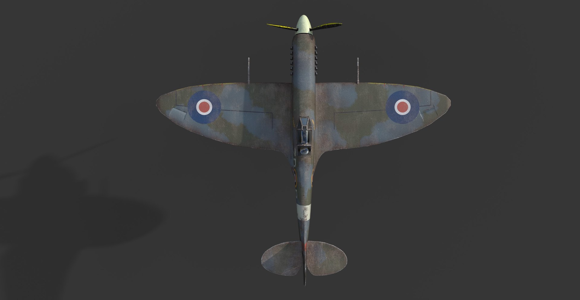 3D Supermarine Spitfire X Fighter Plane - 3 Wear Condition Rust - Worn ...