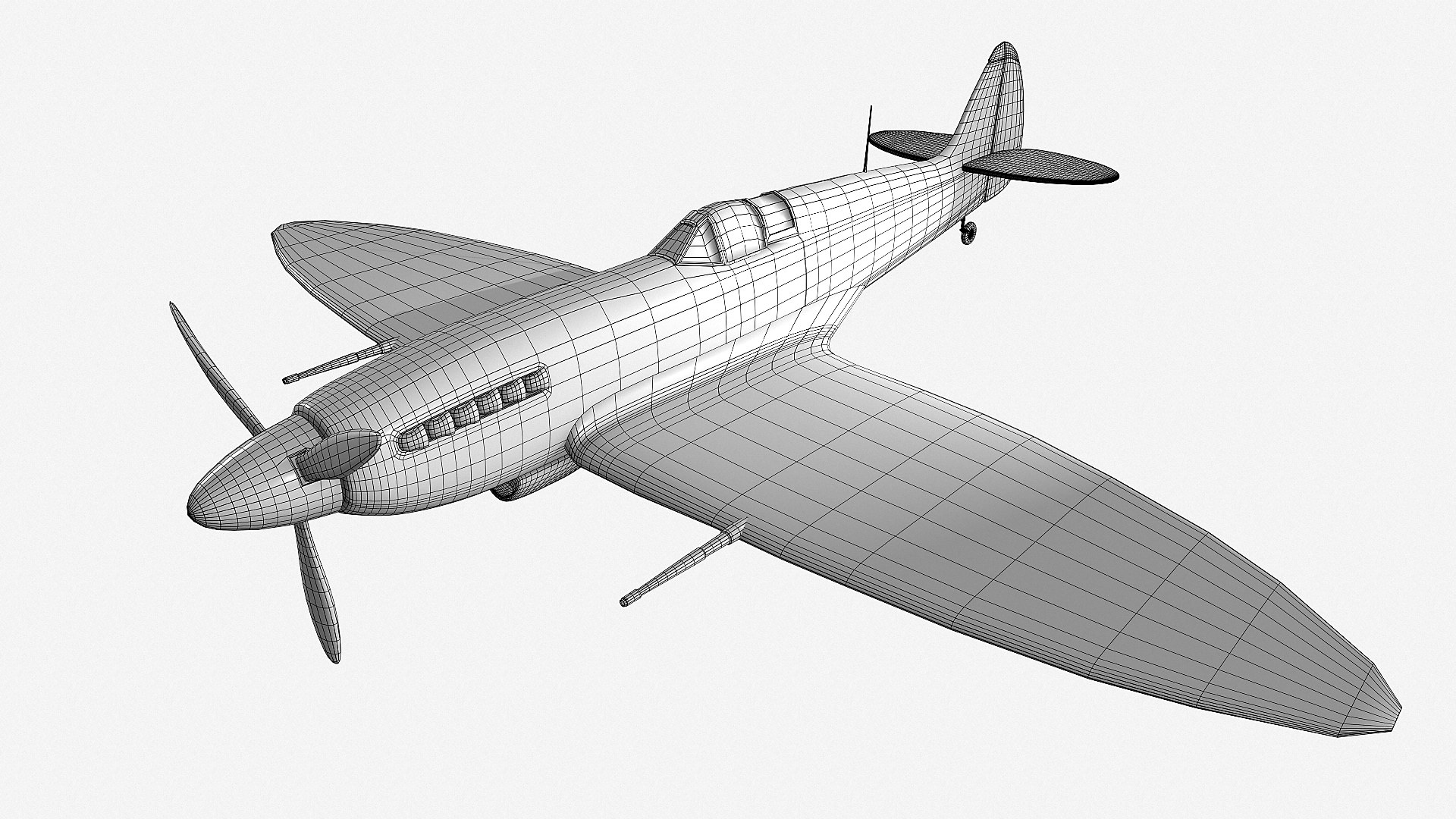 3D Supermarine Spitfire X Fighter Plane - 3 Wear Condition Rust - Worn ...
