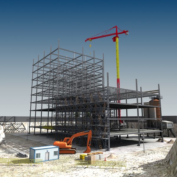 construction houses 3d model