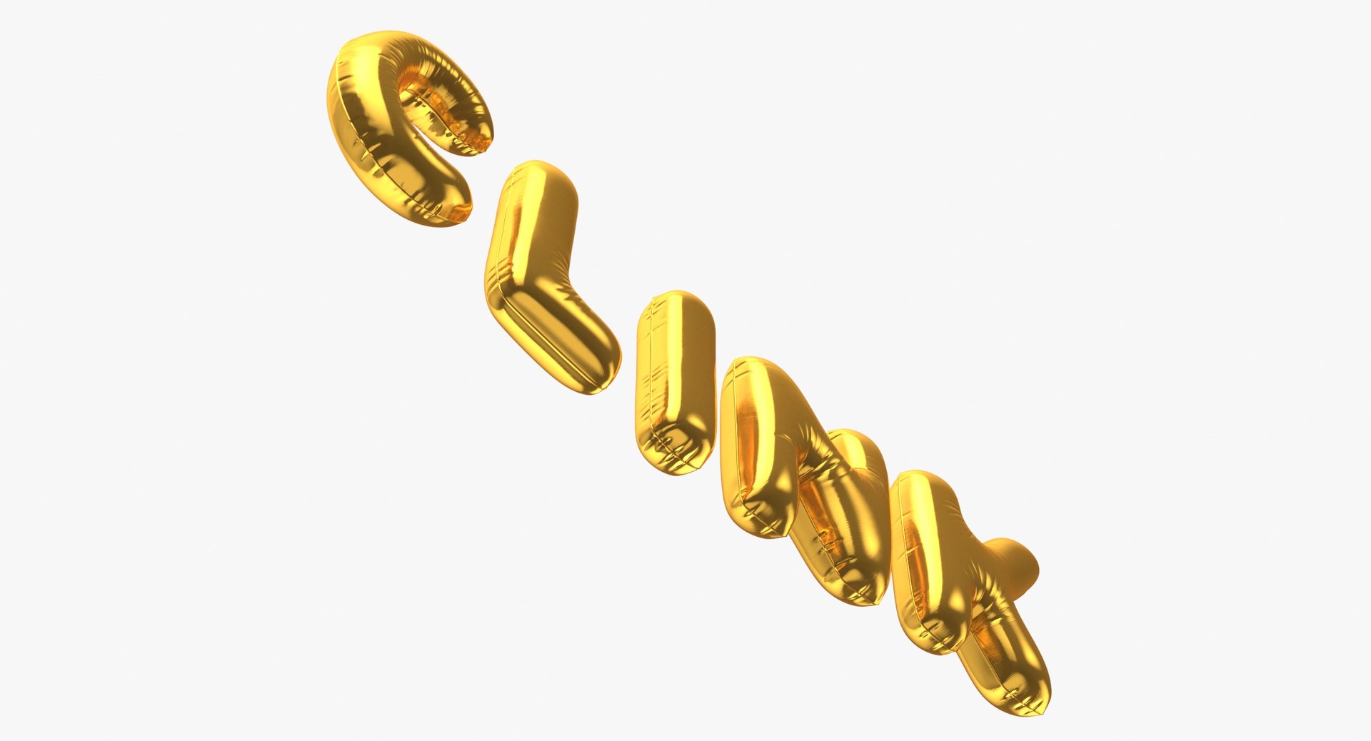 3D Foil Baloon Words CLINK Gold model - TurboSquid 1747536