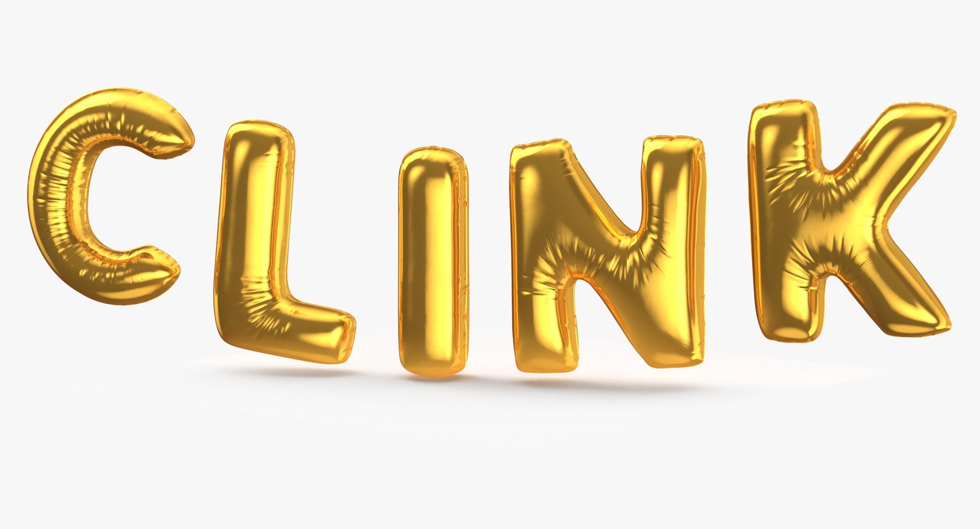 3D Foil Baloon Words CLINK Gold model - TurboSquid 1747536