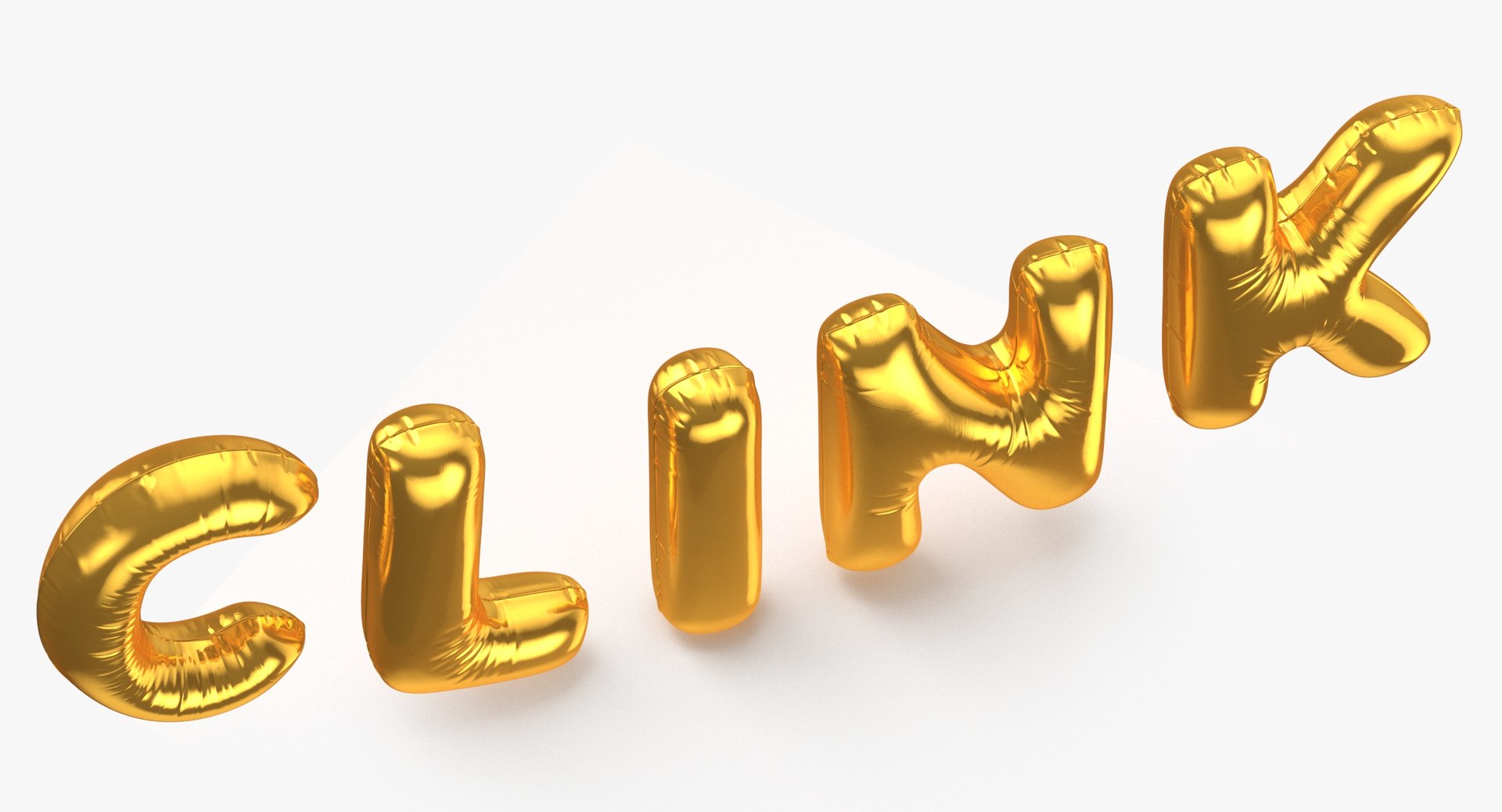 3D Foil Baloon Words CLINK Gold model - TurboSquid 1747536