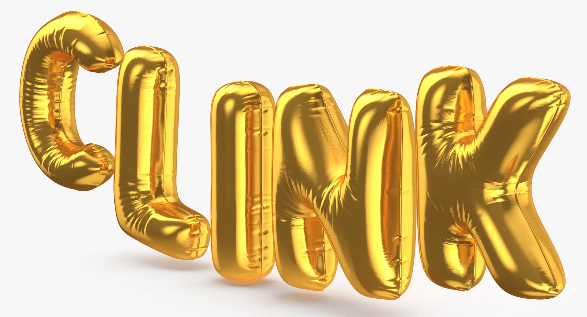 3D Foil Baloon Words CLINK Gold model - TurboSquid 1747536