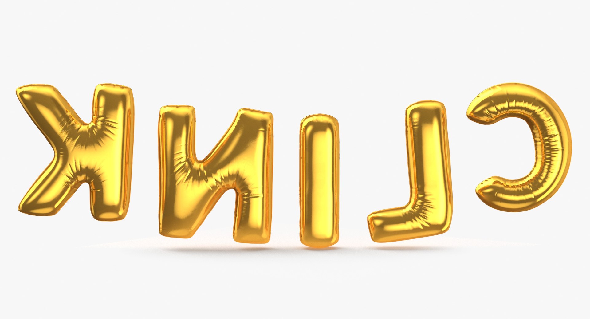 3D Foil Baloon Words CLINK Gold model - TurboSquid 1747536