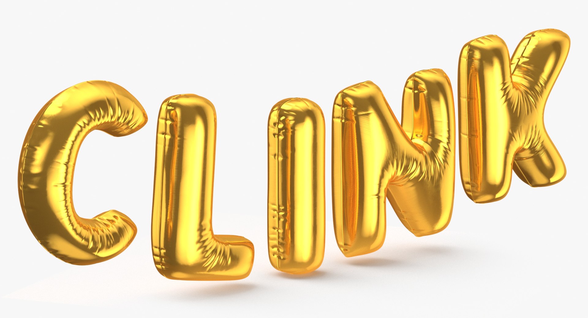3D Foil Baloon Words CLINK Gold model - TurboSquid 1747536