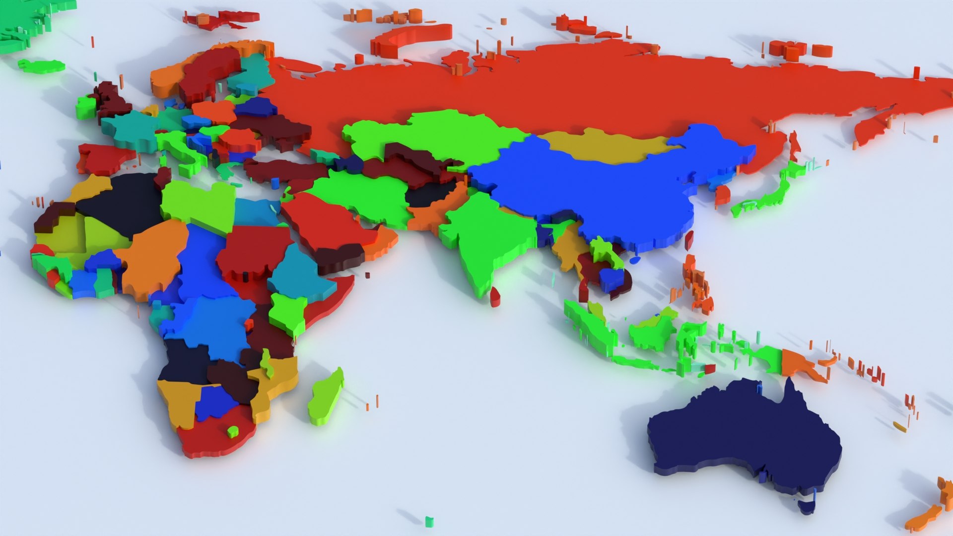 3D Countries 3D Offset Map - TurboSquid 2347335