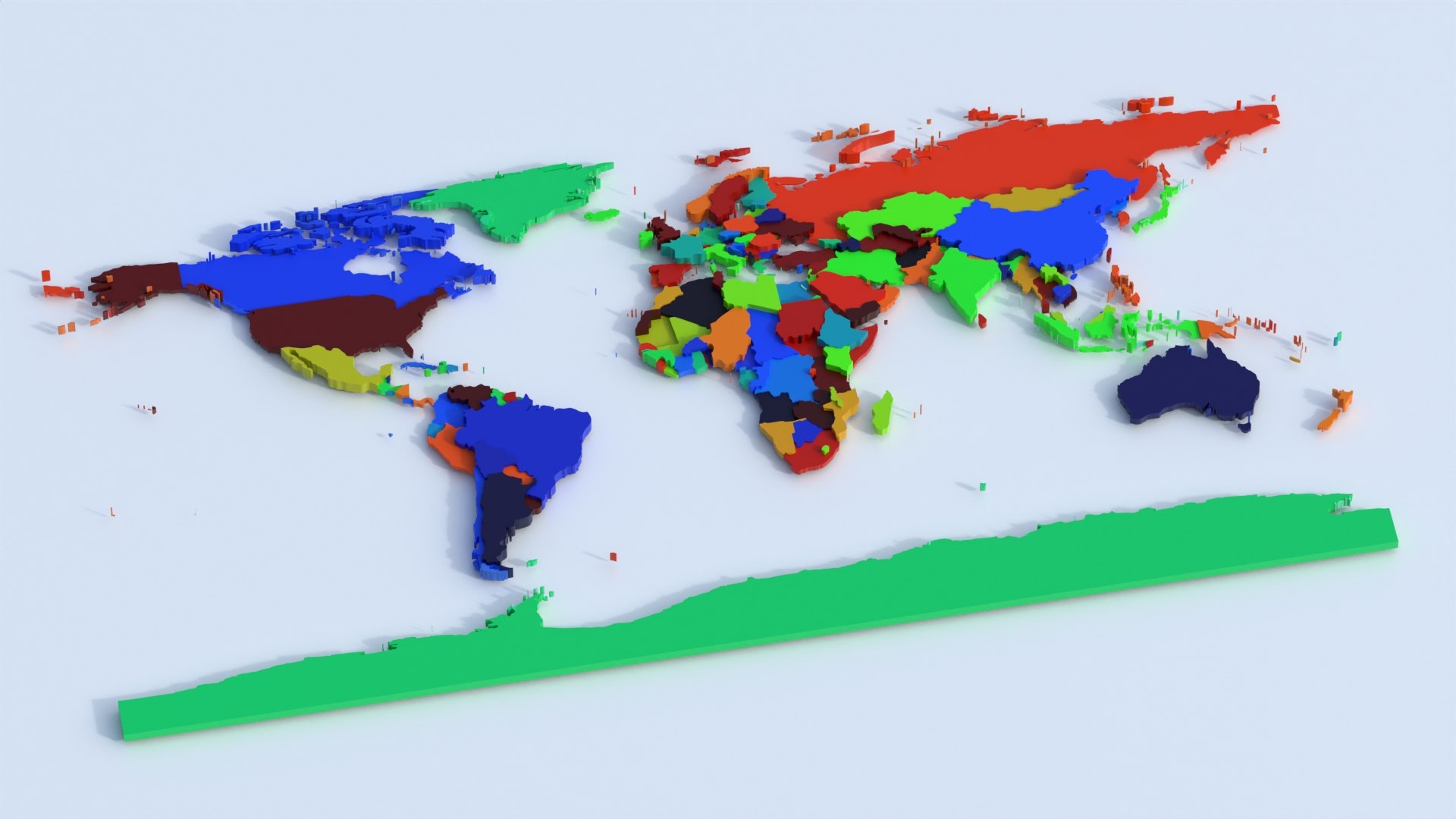 3D Countries 3D Offset Map - TurboSquid 2347335