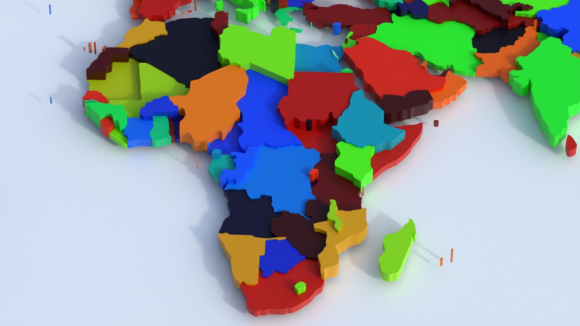 3D Countries 3D Offset Map - TurboSquid 2347335