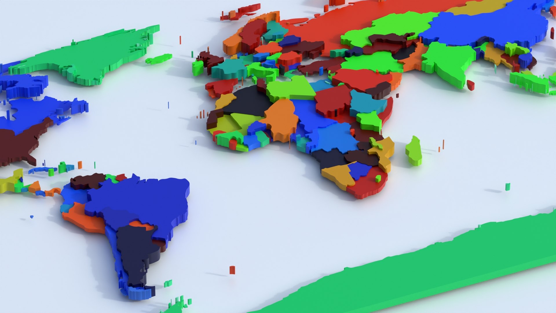 3D Countries 3D Offset Map - TurboSquid 2347335