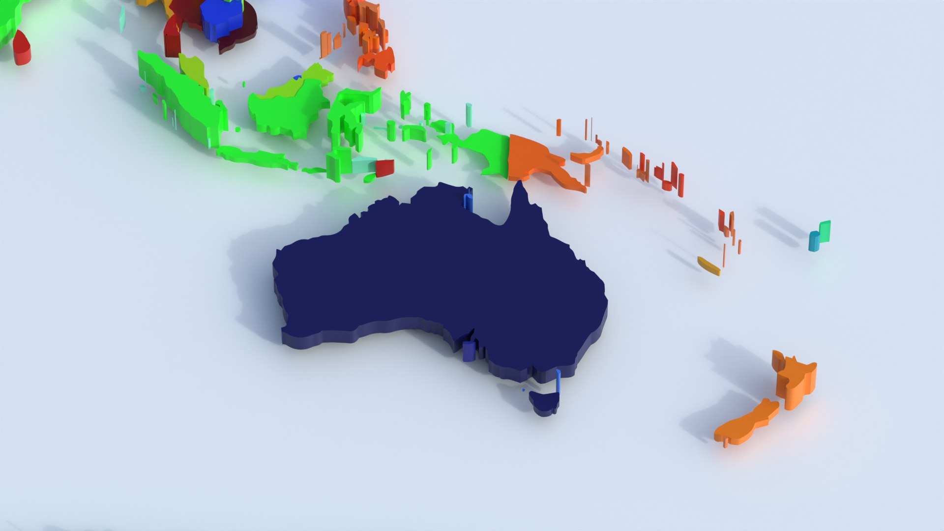 3D Countries 3D Offset Map - TurboSquid 2347335