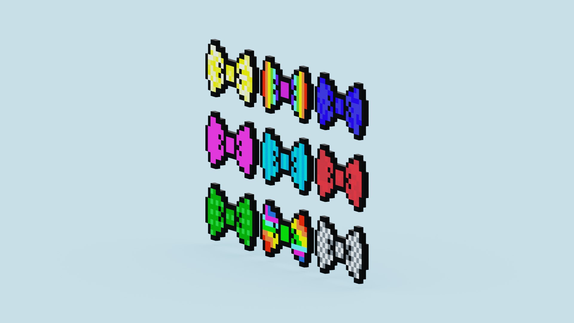 3D Model Voxel Bow Tie Collection - TurboSquid 1960883