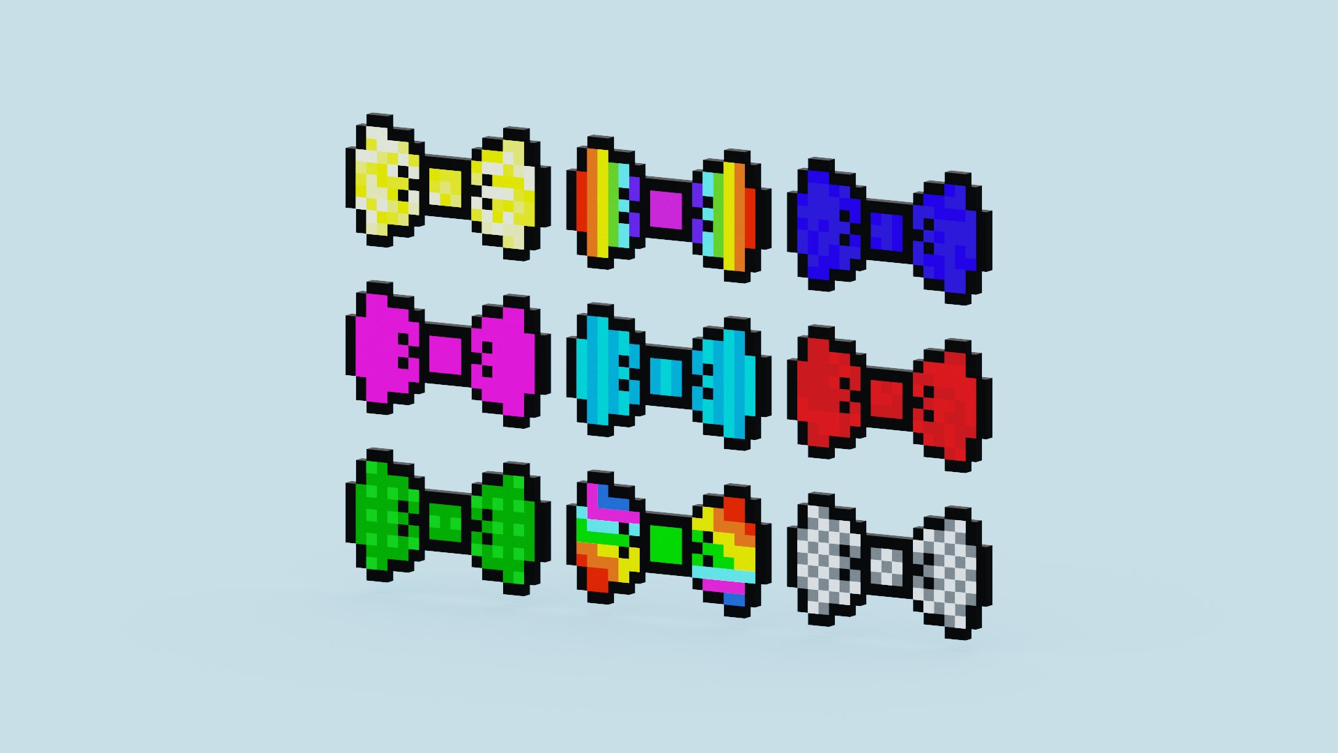 3D Model Voxel Bow Tie Collection - TurboSquid 1960883