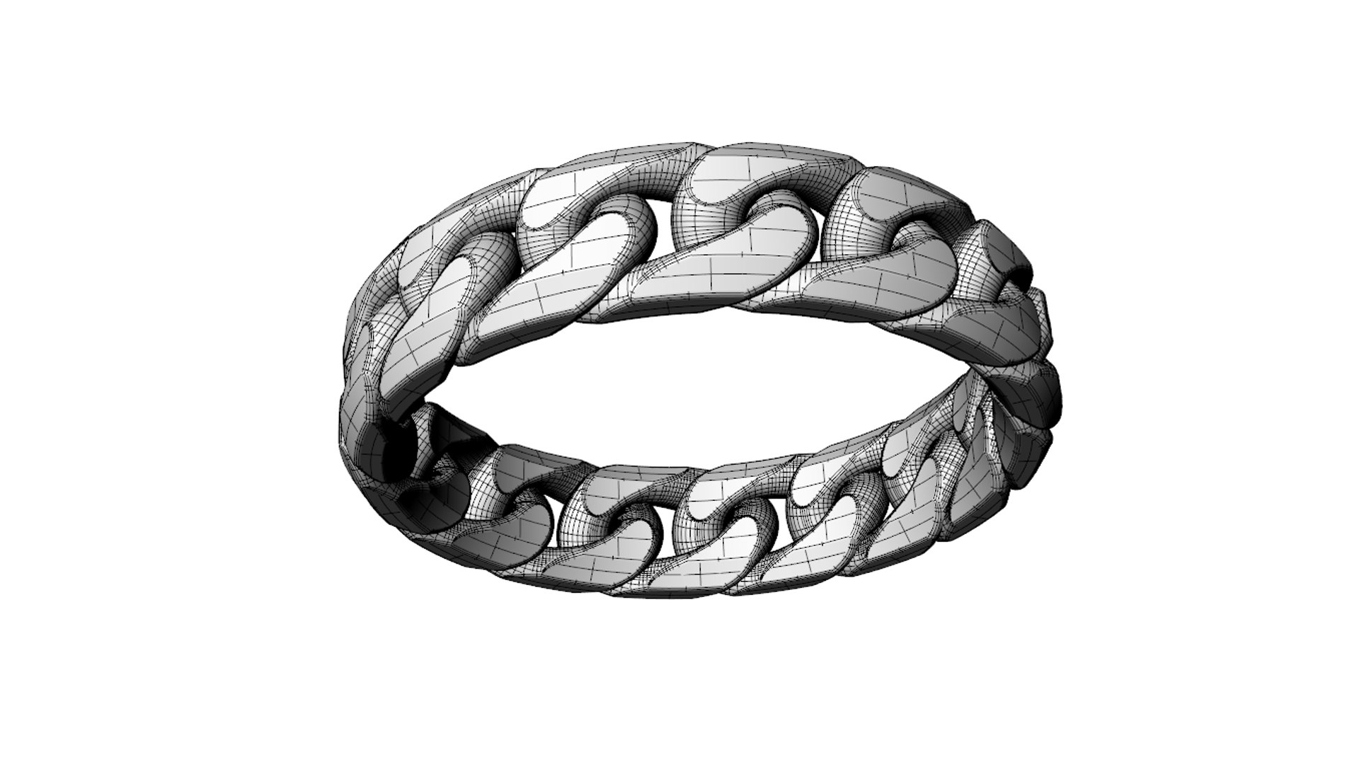 3D Model Chain Ring In Silver - TurboSquid 2222473