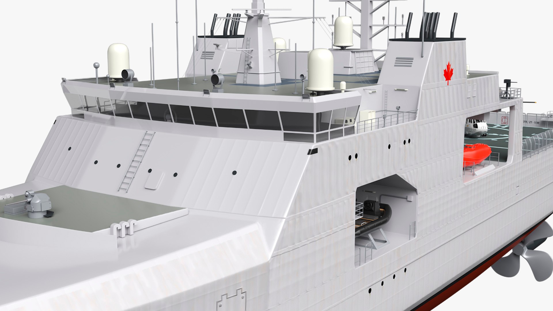 Harry DeWolf-Class Offshore Patrol Vessel With Sikorsky Helicopter 3D ...