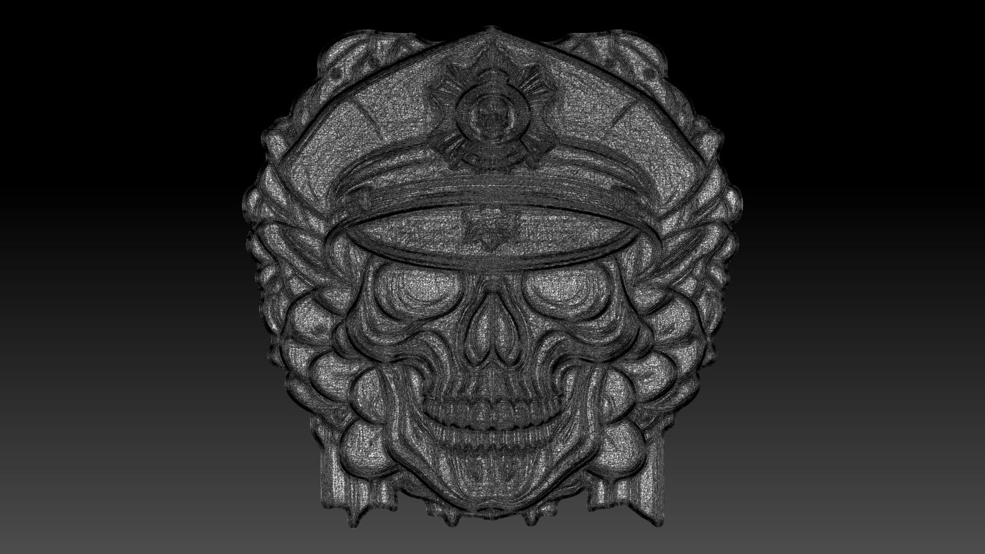 Police Skull Basrelief 240517 01 3D Print Model Model - TurboSquid 2295866