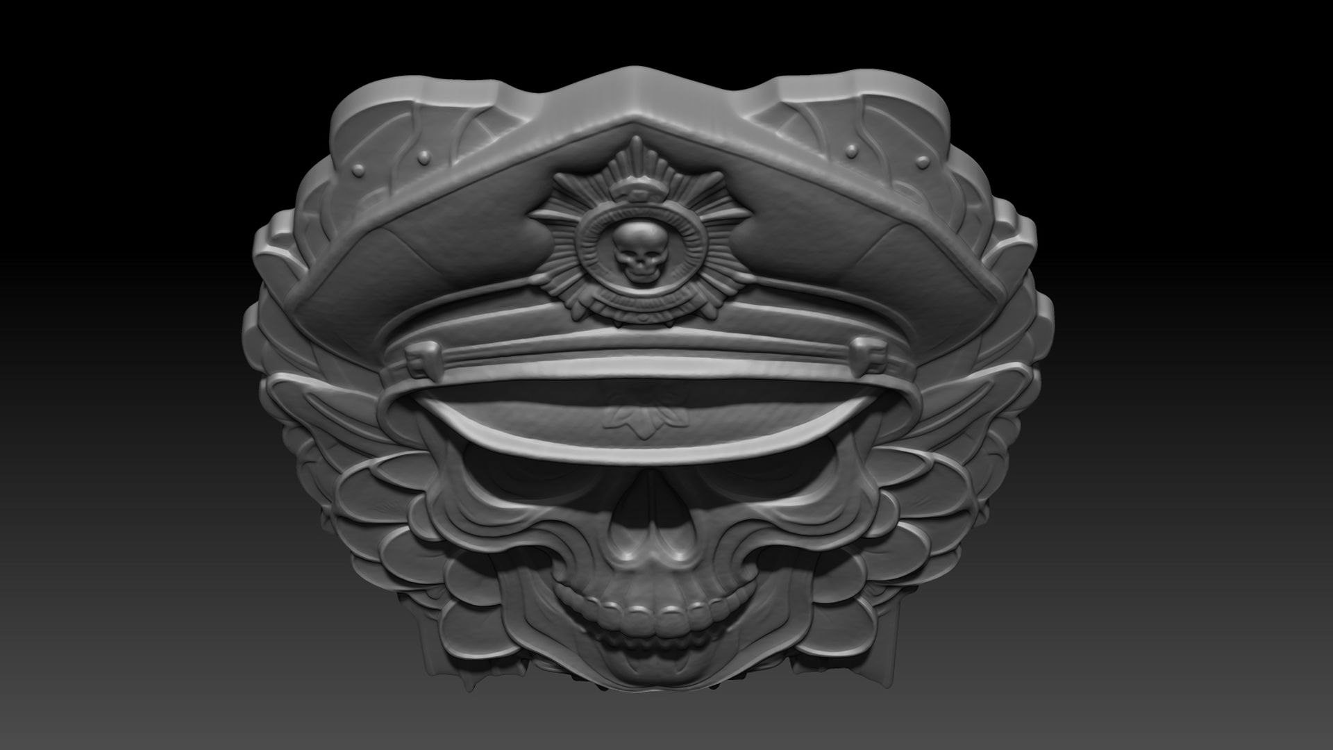 Police Skull Basrelief 240517 01 3D Print Model Model - TurboSquid 2295866