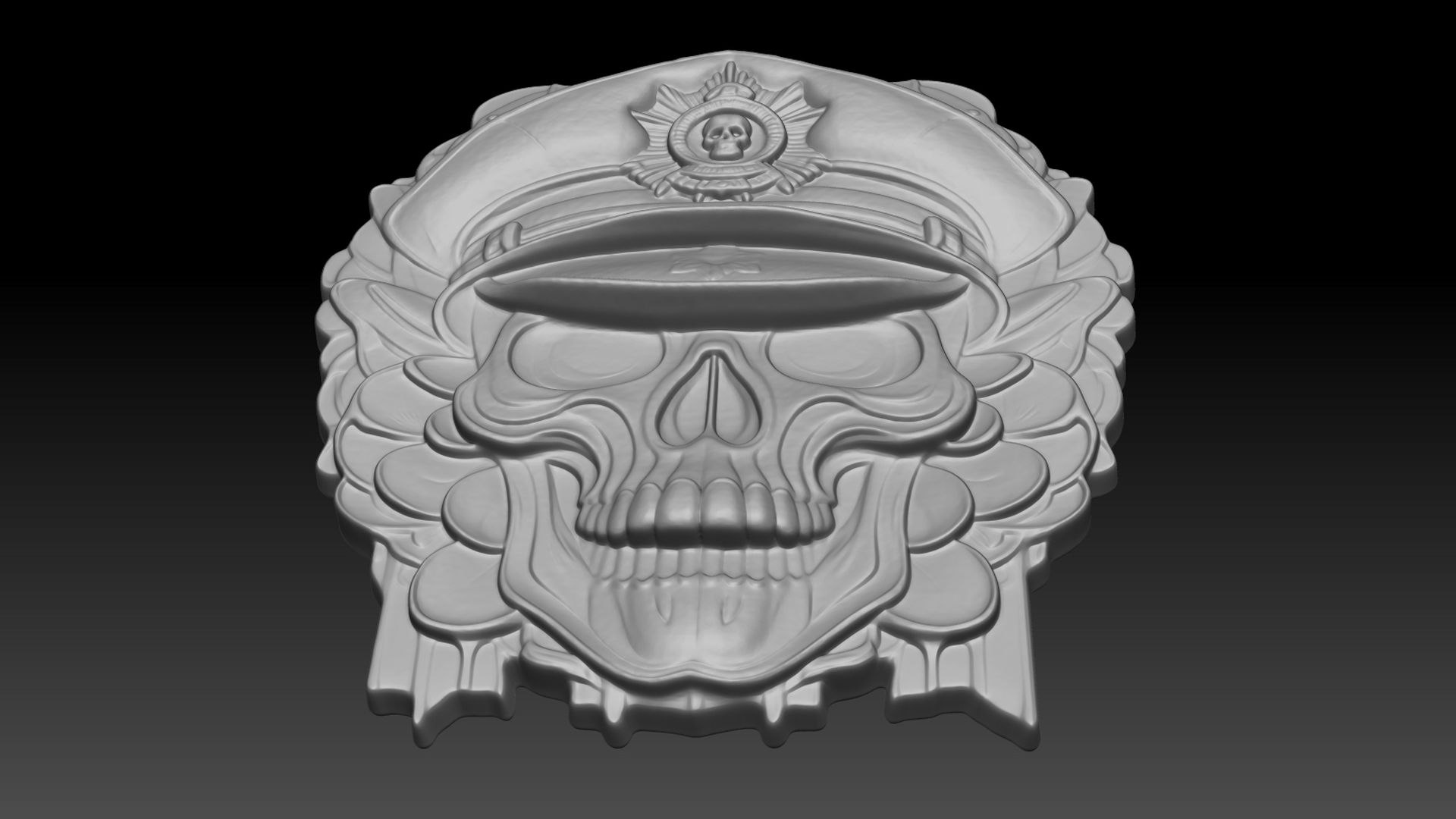 Police Skull Basrelief 240517 01 3D Print Model Model - TurboSquid 2295866