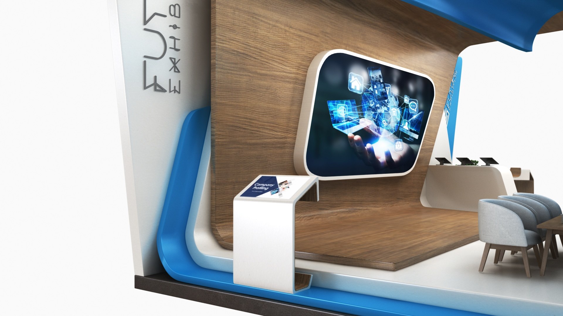 3D Futuristic Exhibition Stand 12 Model - TurboSquid 1900870