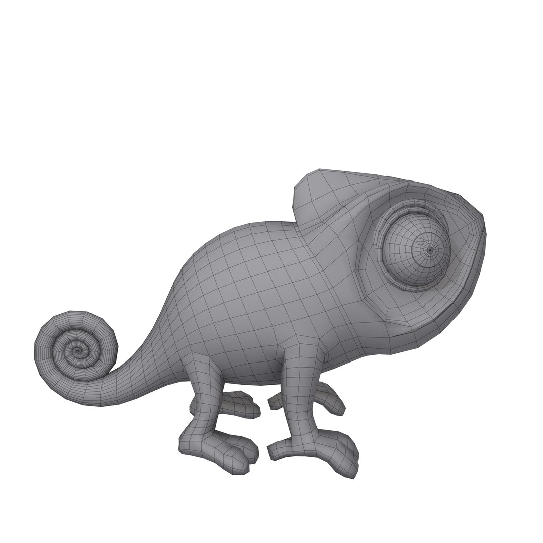 Chameleon Cartoon 02 3D Model - TurboSquid 2223869