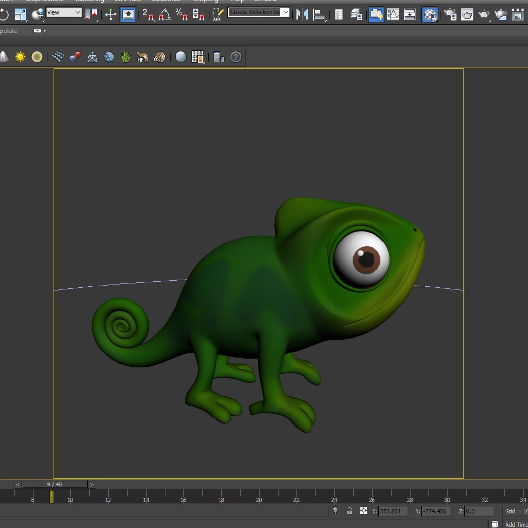 Chameleon Cartoon 02 3D Model - TurboSquid 2223869
