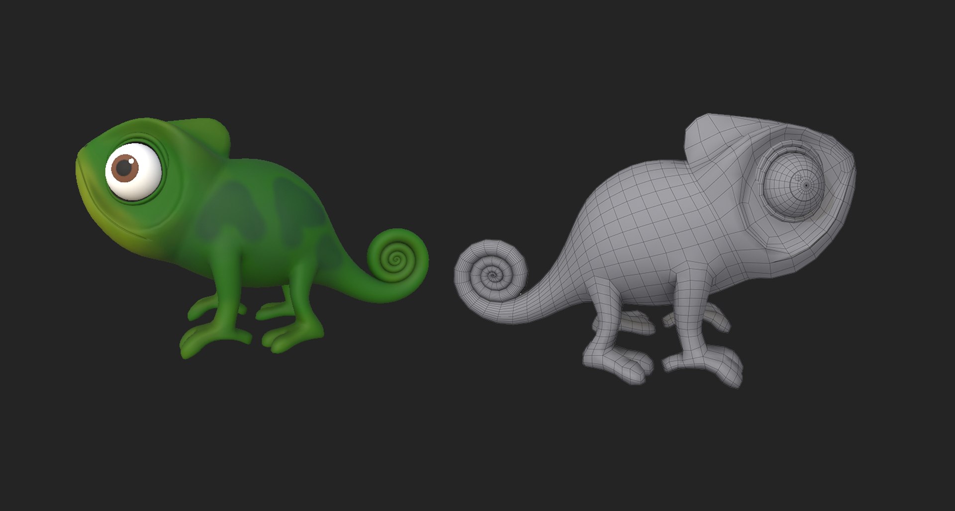 Chameleon Cartoon 02 3D Model - TurboSquid 2223869