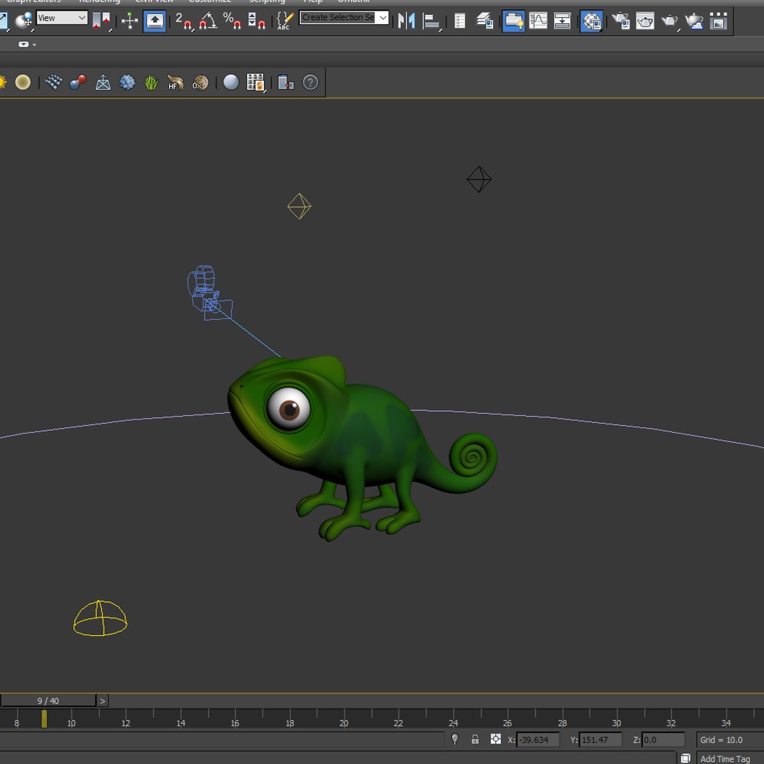 Chameleon Cartoon 02 3D Model - TurboSquid 2223869