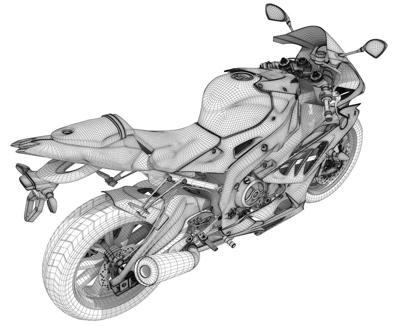 Sport Bike Motorcycle 3d Model