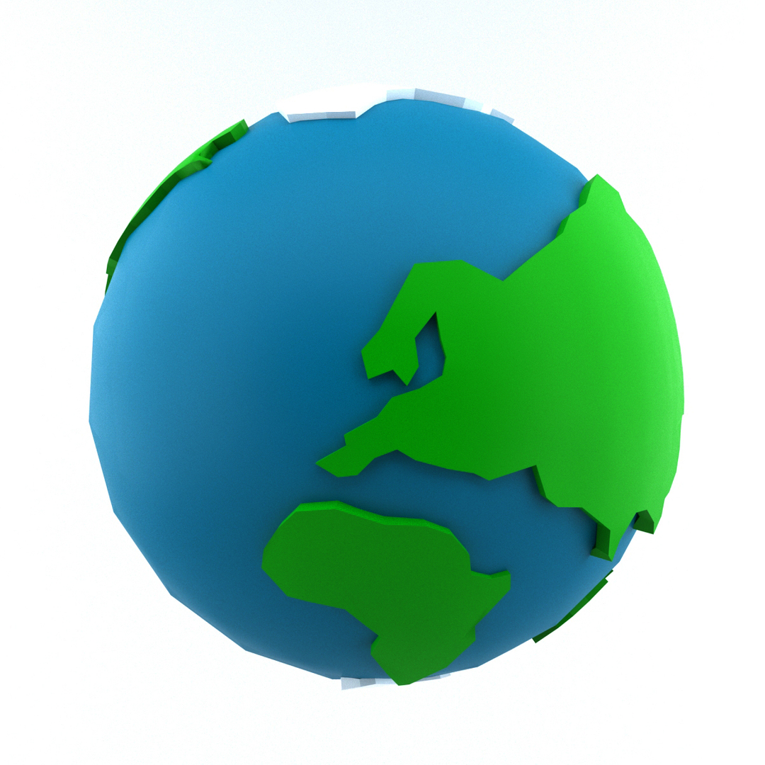 Cartoon Earth 3d Model