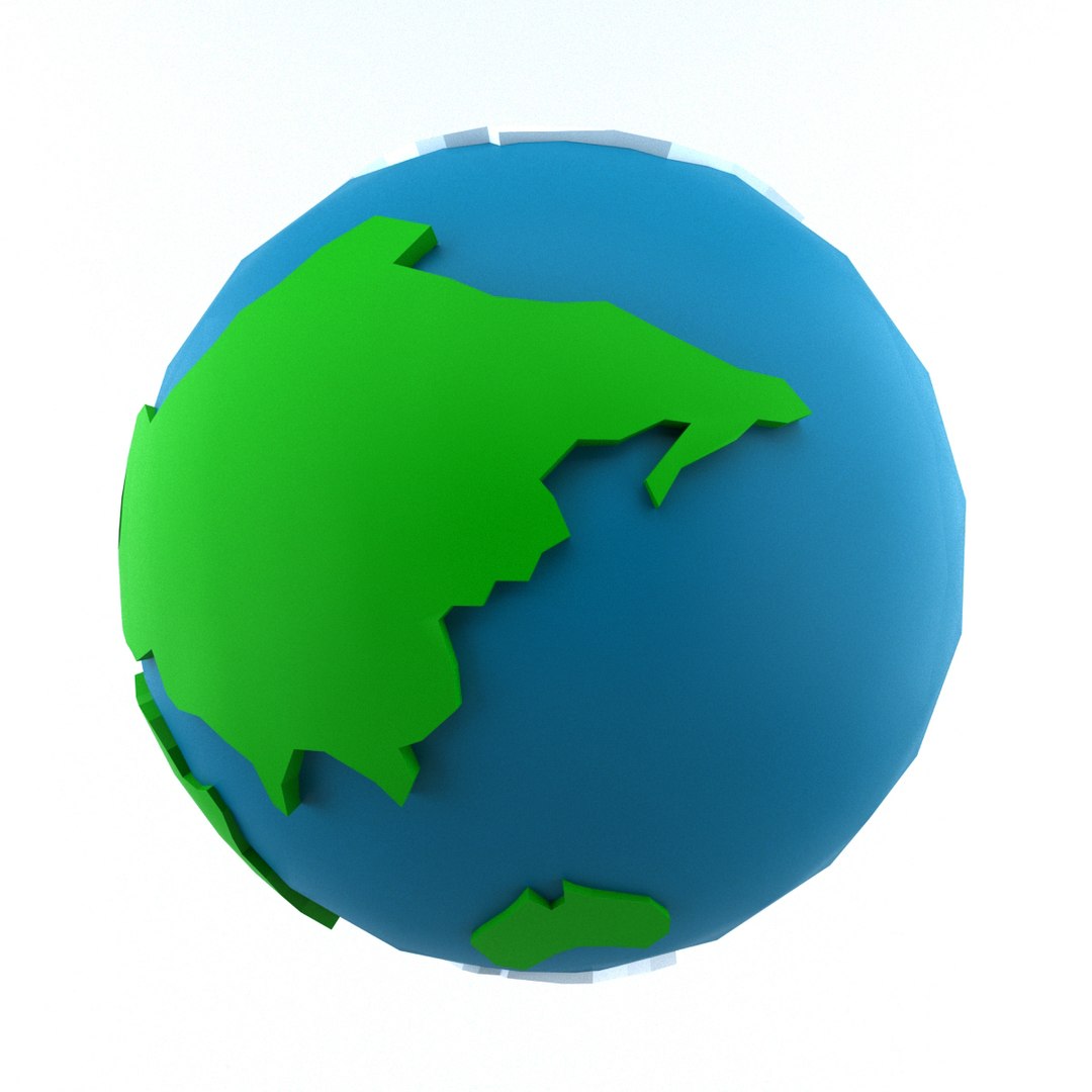 Cartoon Earth 3d Model