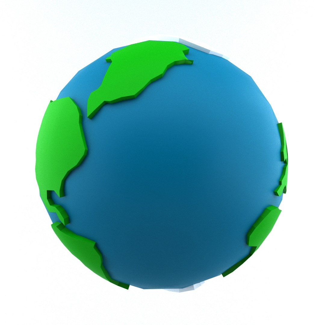 Cartoon Earth 3d Model