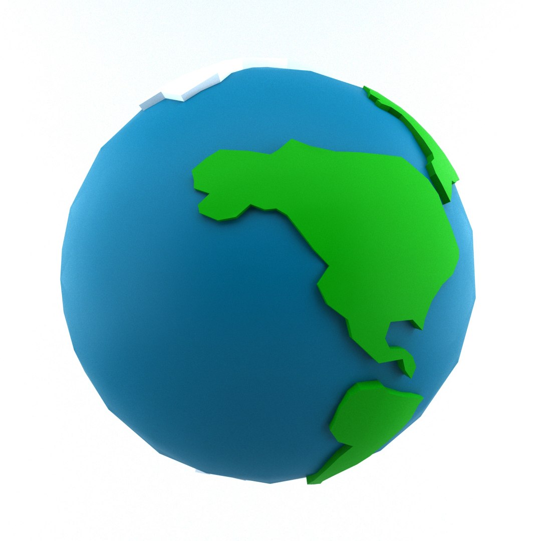 Cartoon Earth 3d Model