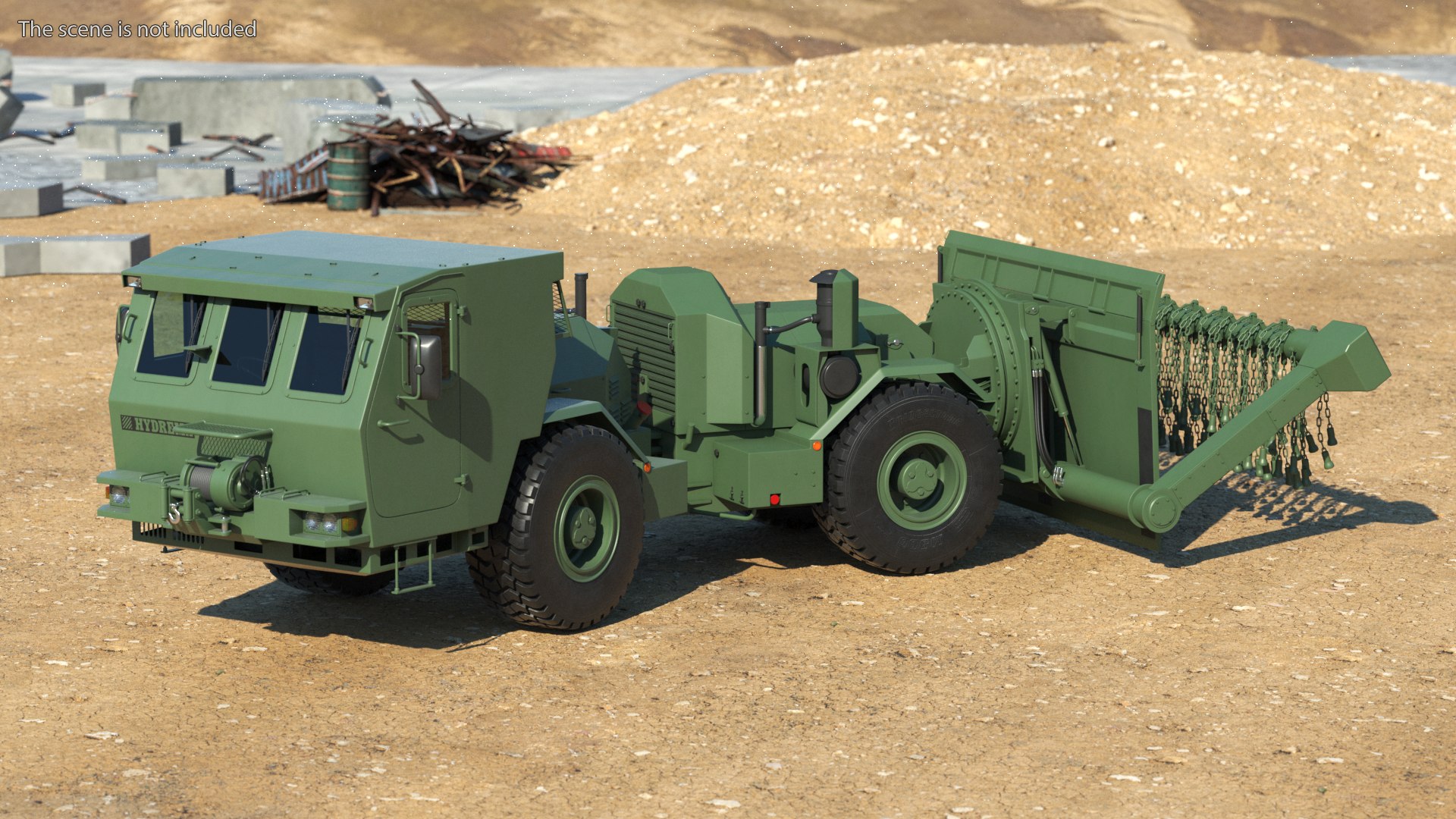 3D Mine Sweeper Vehicle Hydrema 910 Khaki Rigged - TurboSquid 2098622