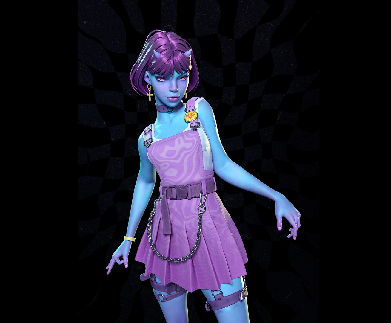 3D Daemon Zombie Girl Model - TurboSquid 1754891