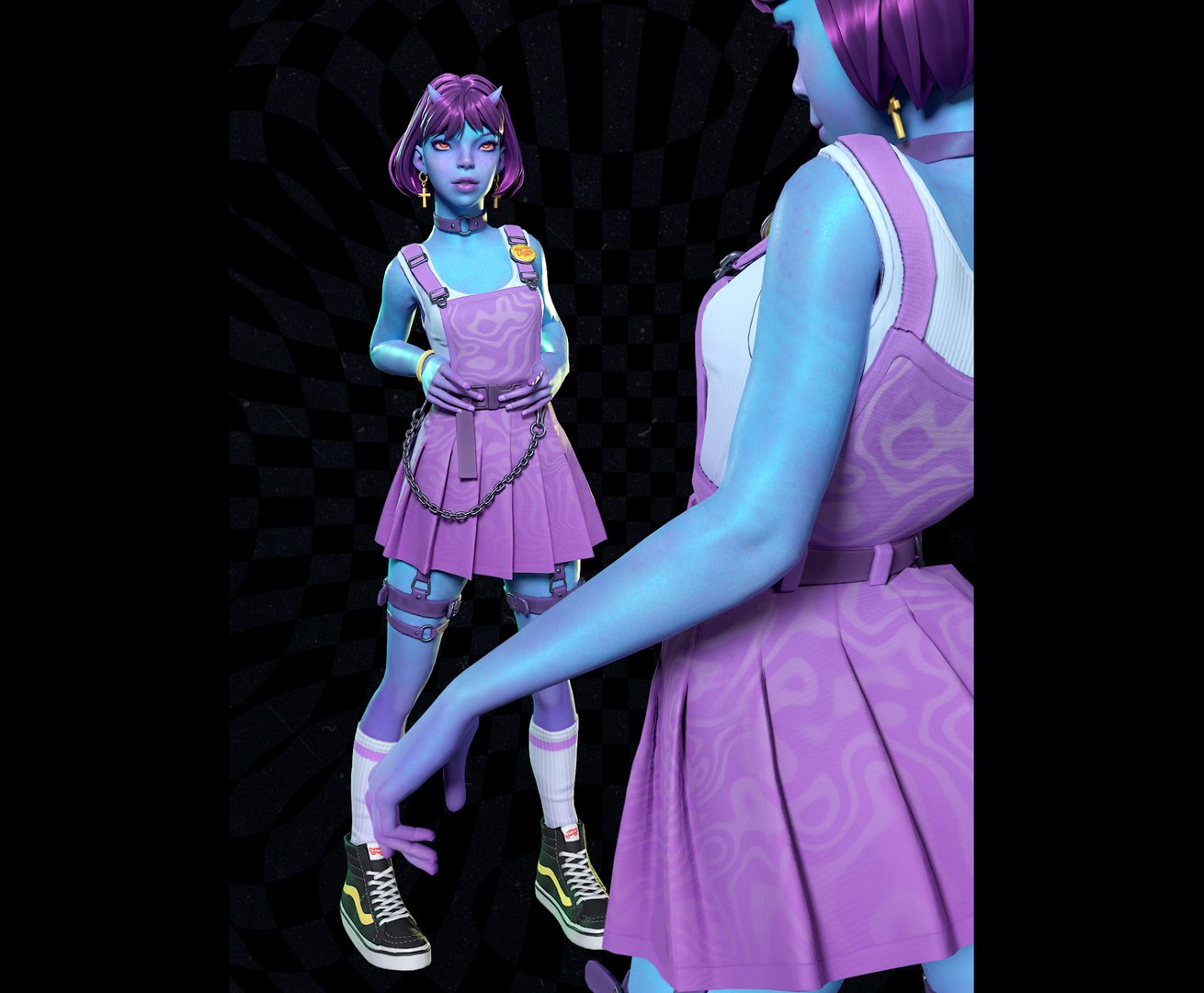 3D Daemon Zombie Girl Model - TurboSquid 1754891